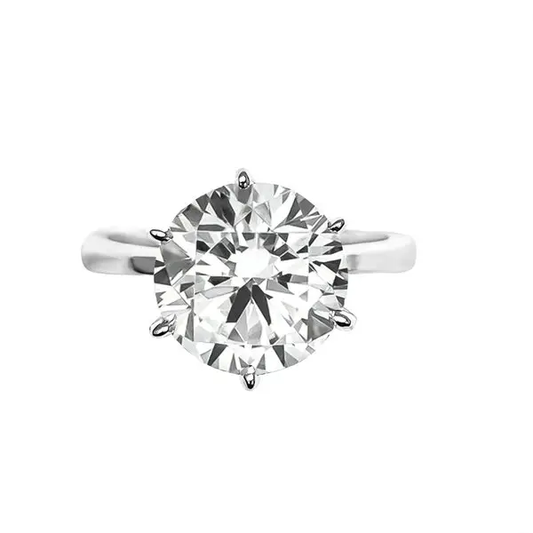 FANTASIA BY DESERIO Round Brilliant Solitaire Ring - White Gold Plated