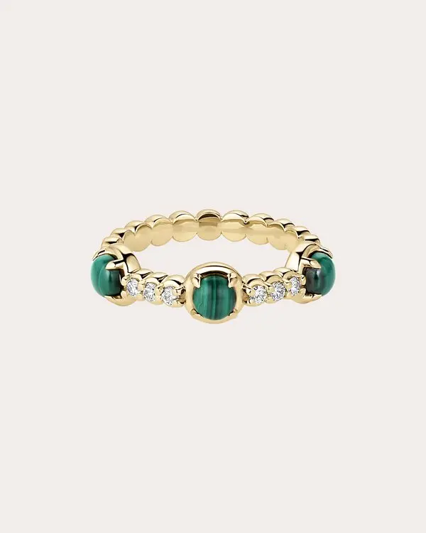 PARKFORD Malachite & Diamond 14k Gold Ring - Green
