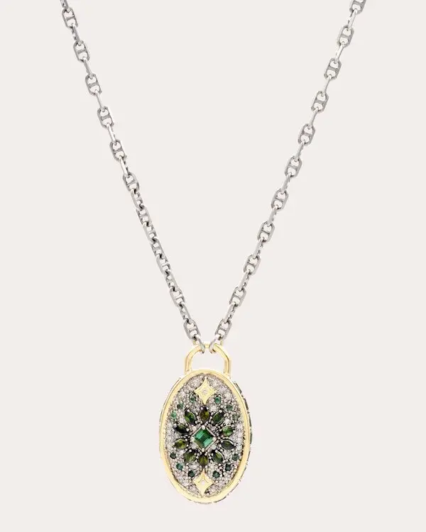 Armenta Diamond And Tourmaline Pendant Necklace - Green