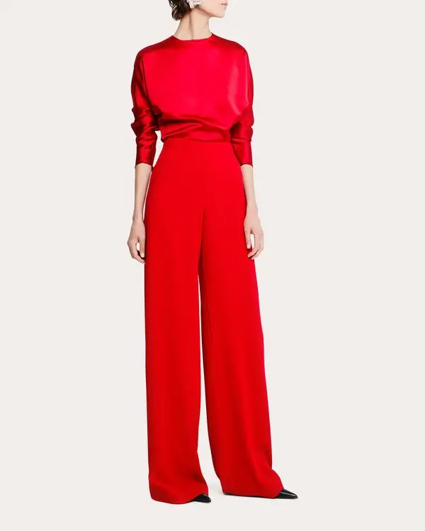 SEV Crepe High-rise Wide-leg Pants