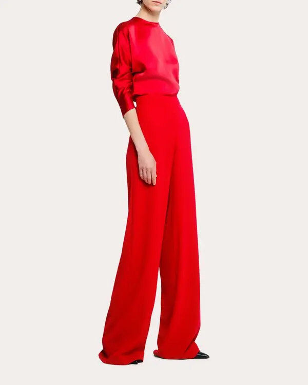 SEV Crepe High-rise Wide-leg Pants