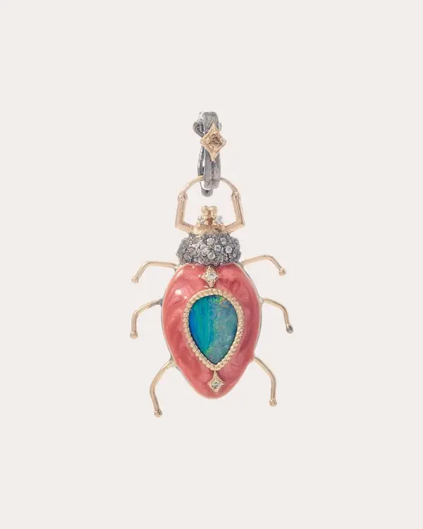Armenta Opal And Morganite Ladybug Pendant - Pink