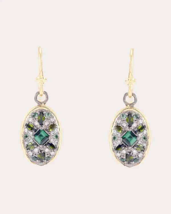 Armenta Tourmaline And Diamond Drop Earrings - Green