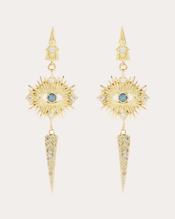 Armenta Diamond And Spinel Evil Eye Drop Earrings - Gold
