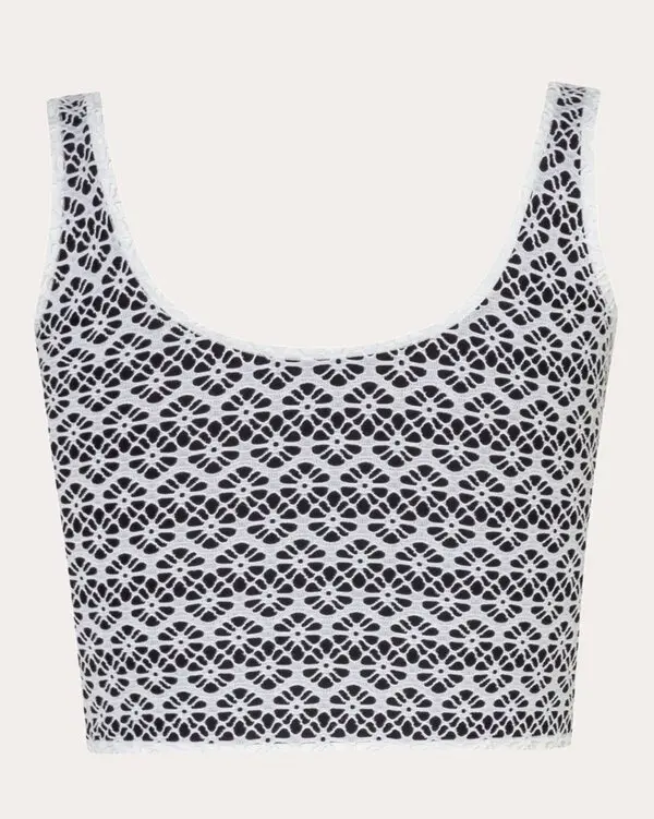 VERDELIMON Sandro Floral Mesh Bikini Top - White