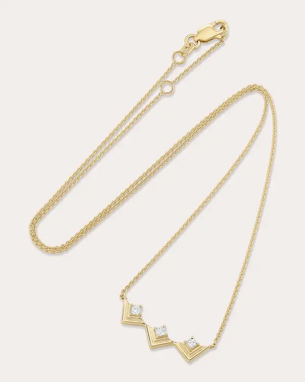PARKFORD Diamond And 14k Gold Mini Frame Pendant Necklace