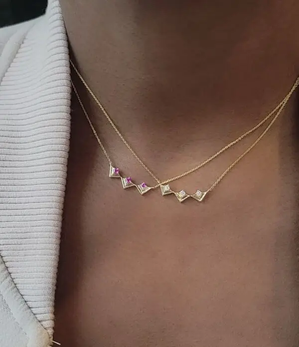 PARKFORD Diamond And 14k Gold Mini Frame Pendant Necklace