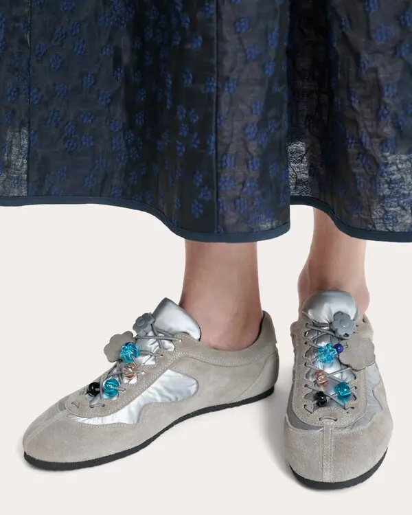 Cecilie Bahnsen Blaise Beaded Sneakers - Silver