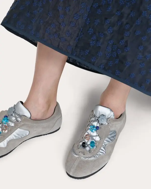 Cecilie Bahnsen Blaise Beaded Sneakers - Silver