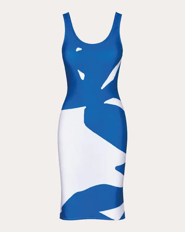 VERDELIMON Mini Palms Sleeveless Bodycon Mini Dress