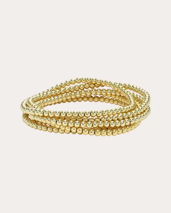 ZOE LEV 14k Bead Bracelet Set - Gold