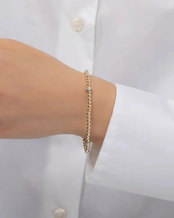 ZOE LEV Diamond And 14k Beaded Bracelet