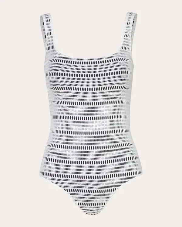 VERDELIMON Antoinette Geometric Mesh Swimsuit - White