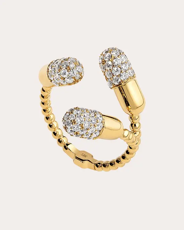 ELIOR Diamond And 18k Triple Pill Pavé Ring - Gold