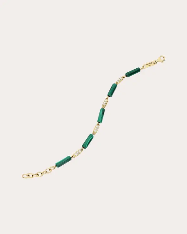 PARKFORD Malachite And Diamond 14k Gold Bracelet