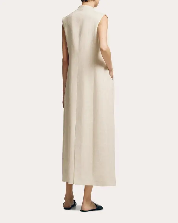 SEV Linen Shawl Collar Long Vest