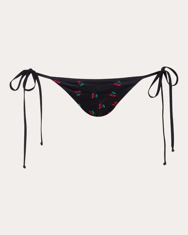 VERDELIMON Bauta Embroidered String Bikini Brief - Black