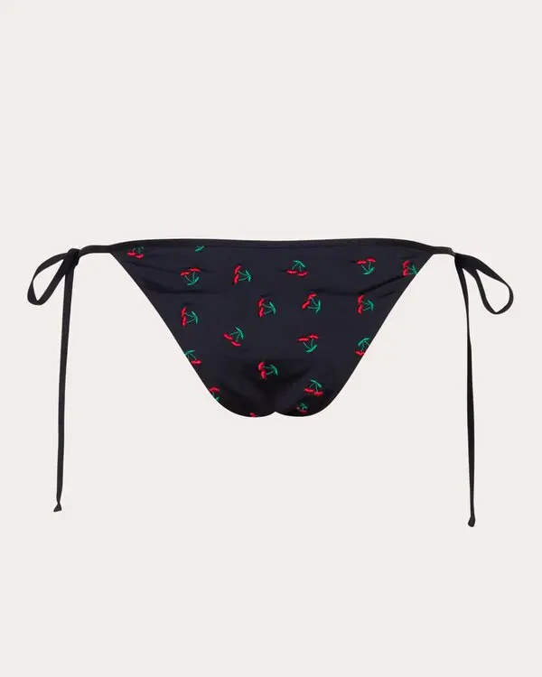 VERDELIMON Bauta Embroidered Cherry String Bikini Bottom