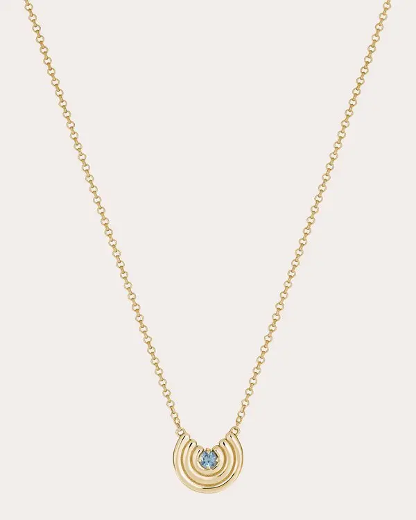 PARKFORD Aquamarine And 14k Gold Revival Pendant Necklace - Blue