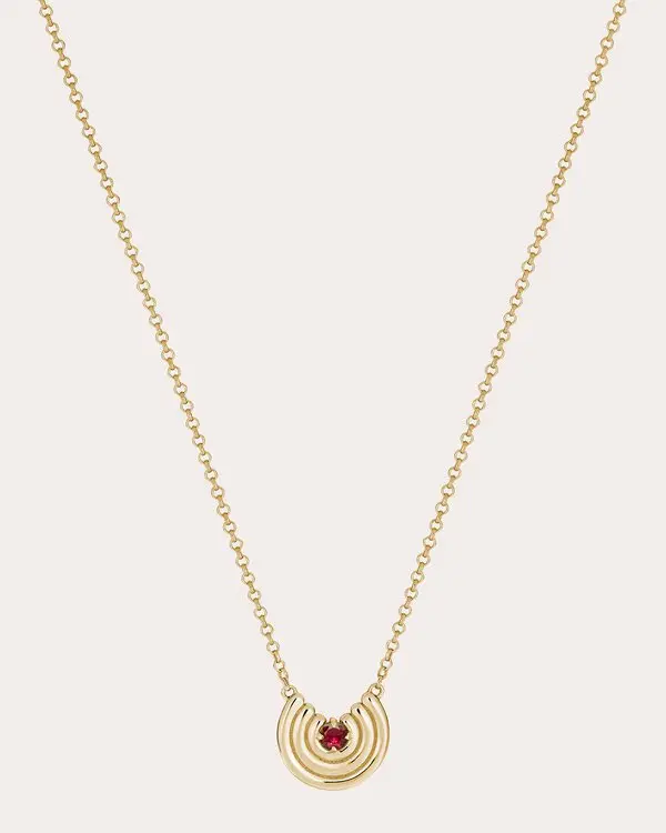 PARKFORD Ruby And 14k Gold Revival Pendant Necklace - Red