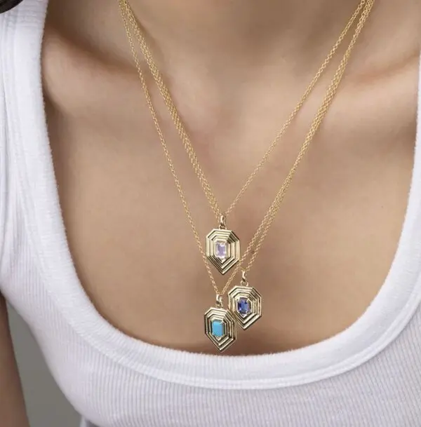 PARKFORD Moonstone And 14k Revival Pendant Necklace