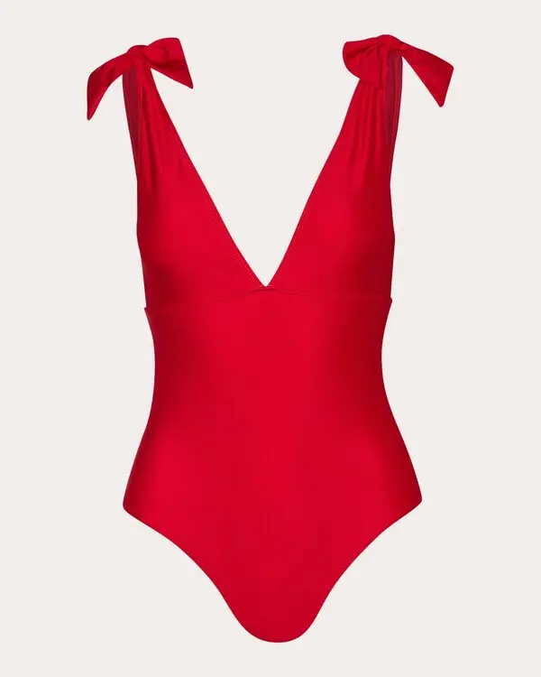 VERDELIMON Brigitte Knot Detail One-piece Swimsuit - Red