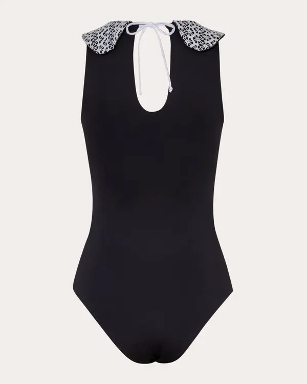 VERDELIMON Silvia Floral Mesh Collared One-piece