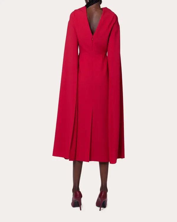 ROKSANDA Nour Crepe Cape-sleeve Midi Dress