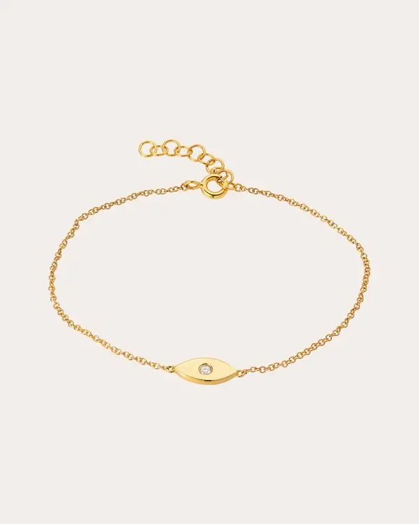 ZOE LEV Evil Eye 14k Diamond Charm Bracelet - Gold