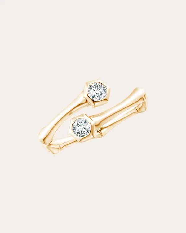 Natori Bamboo 14k Yellow Diamond Ring - Gold