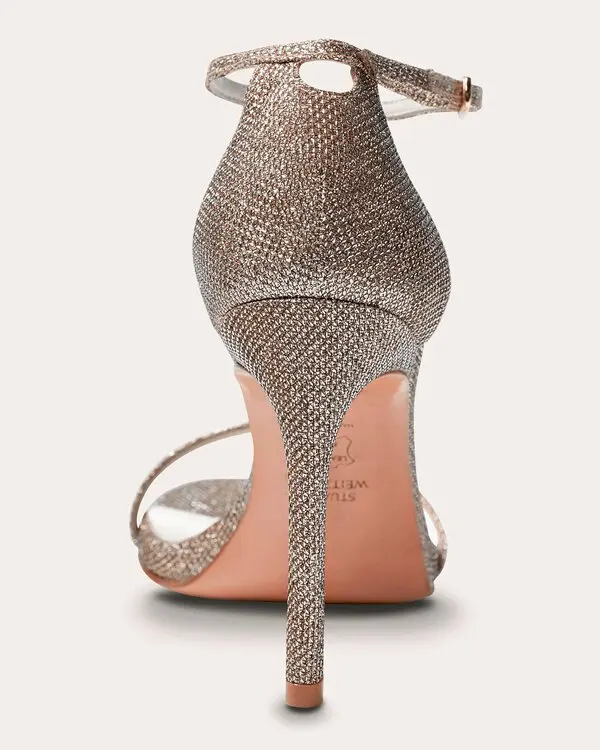 STUART WEITZMAN Nudist Metallic-leather Sandal