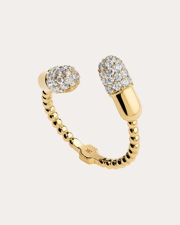 ELIOR Diamond And 18k Double Pill Pavé Ring - Gold