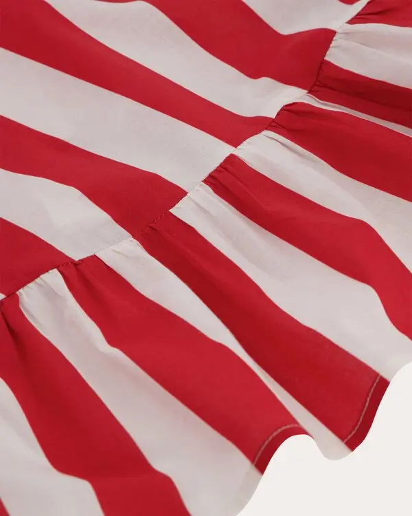GIRLSMUSTHAVE Marla Stripe Cotton Ruffle Midi Wrap Skirt
