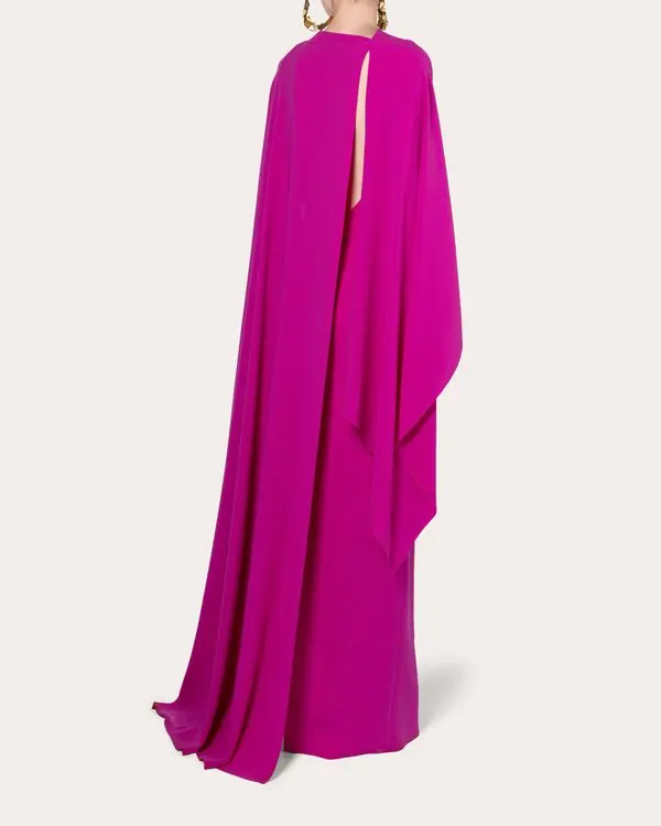 ROKSANDA Demetria Crepe Draped Cape Gown - Pink