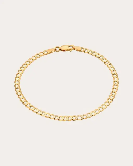 ZOE LEV 14k Cuban Link Anklet - Gold