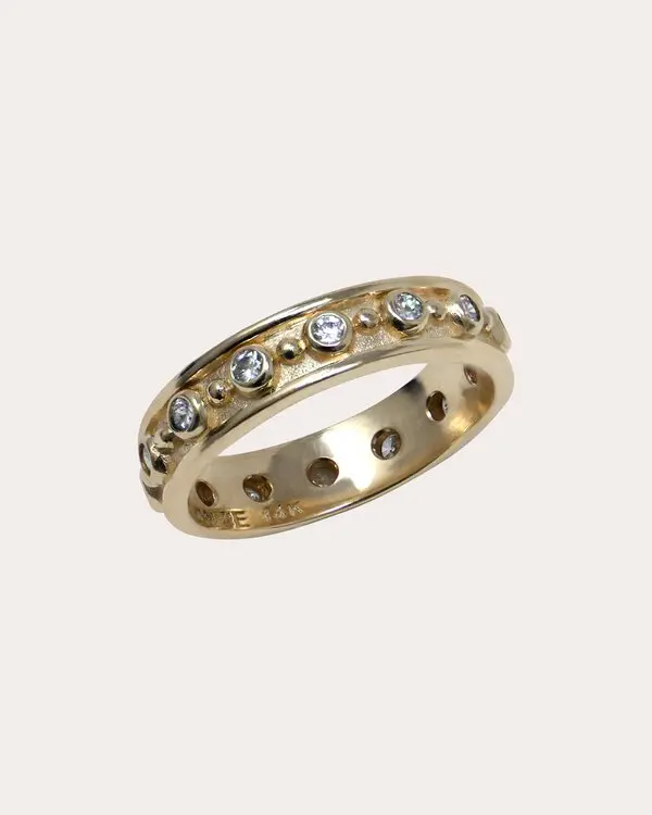 Anzie Diamond And 14k Méditerranée Band Ring - Gold