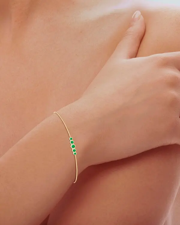 Natori Emerald And 14k Gold Bracelet
