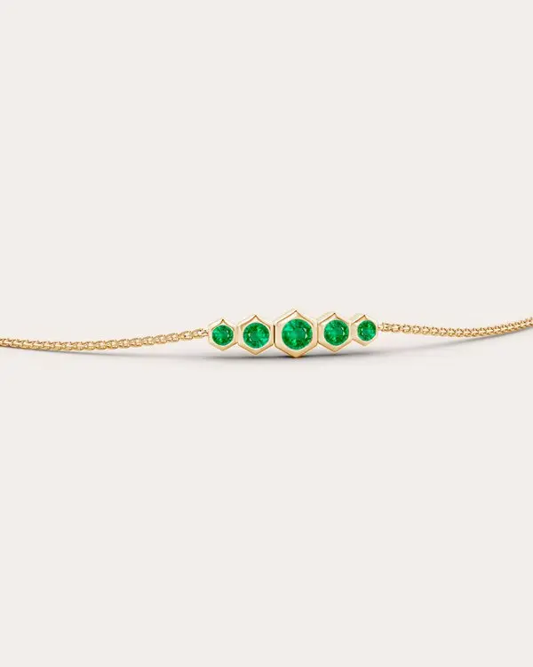 Natori Emerald And 14k Gold Bracelet