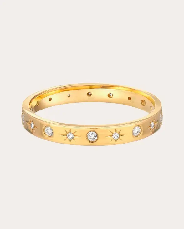 ZOE LEV Starburst 14k Diamond Ring - Gold