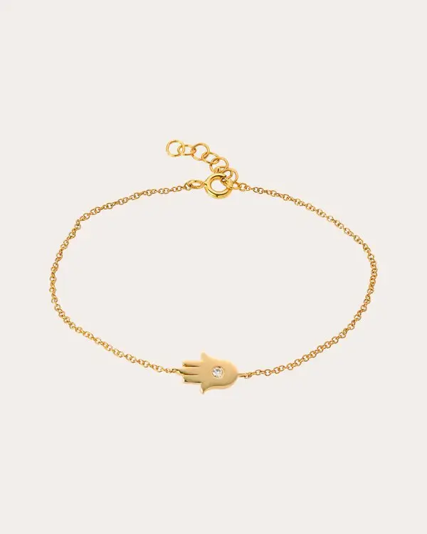 ZOE LEV Hamsa 14k Diamond Charm Bracelet - Gold
