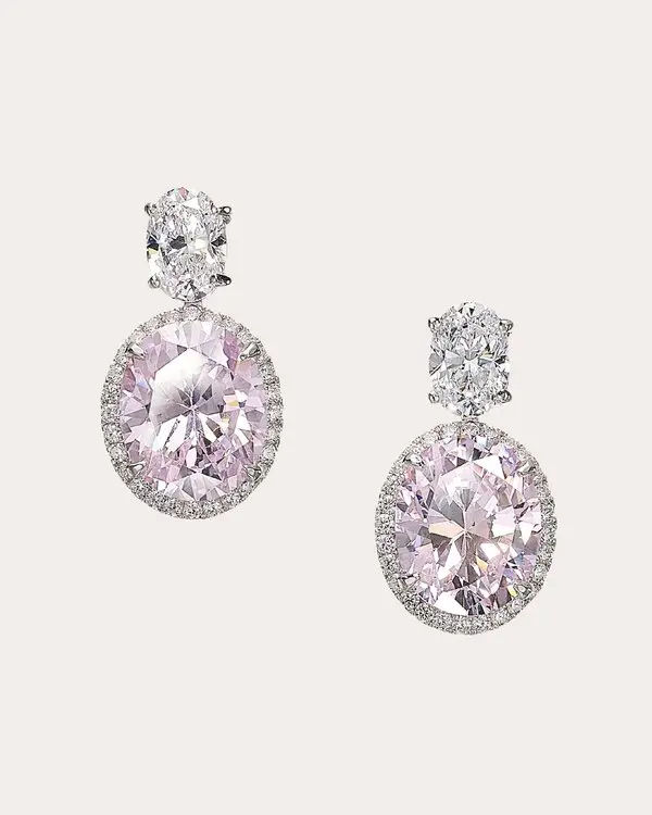ANABELA CHAN Rose & White Diamond Celestial Drop Earrings - Pink