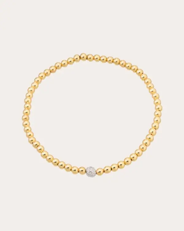 ZOE LEV 14k Diamond Bead Bracelet - Gold
