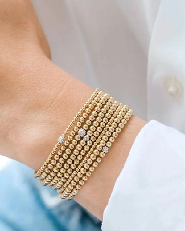 ZOE LEV Diamond & 14k Beaded Bracelet - Gold