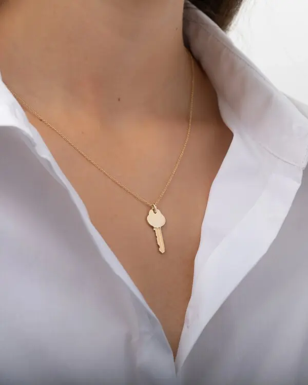 ZOE LEV 14k Gold Key Initial Pendant Necklace