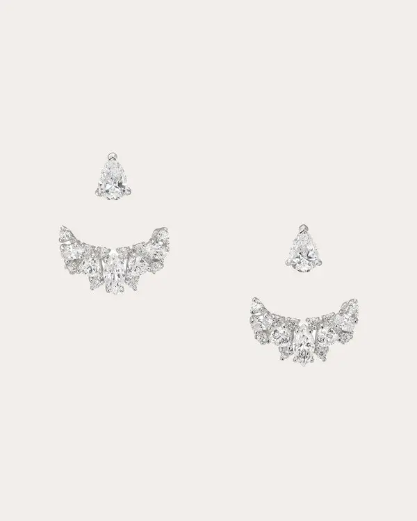 ANABELA CHAN Diamond & 18k White Gold Snowflower Ear Jackets - Silver