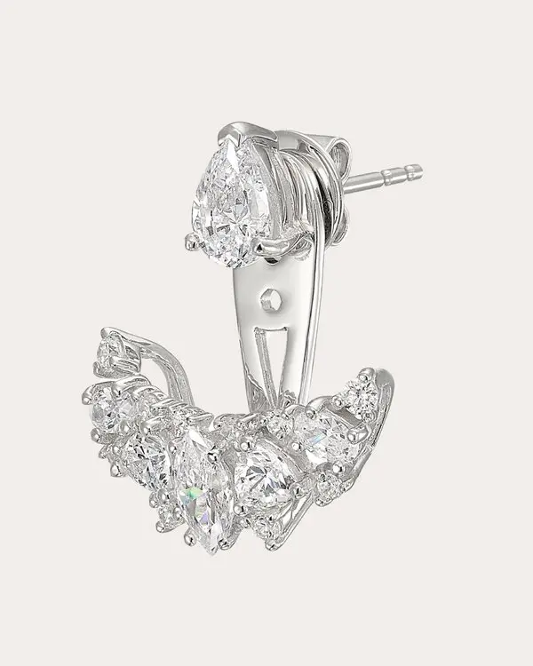 ANABELA CHAN Diamond & 18k White Gold Snowflower Ear Jackets - Silver