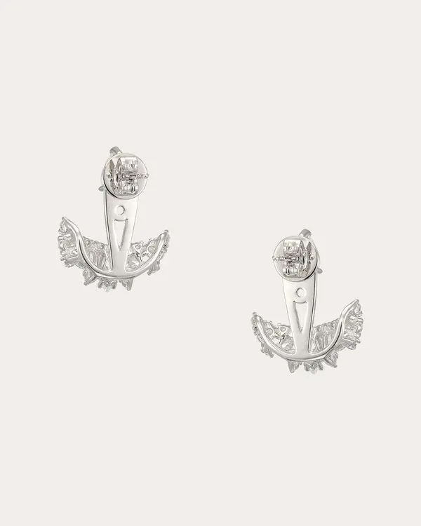ANABELA CHAN Diamond & 18k White Gold Snowflower Ear Jackets - Silver