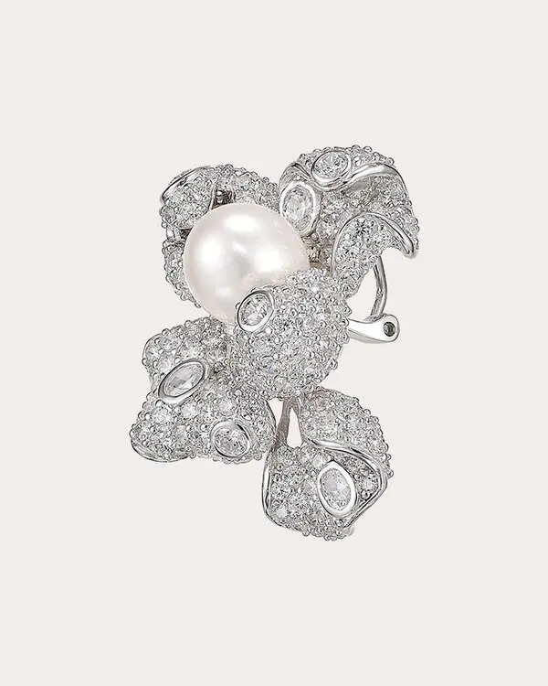ANABELA CHAN Diamond And Cultured Pearl Blossom Stud Earrings