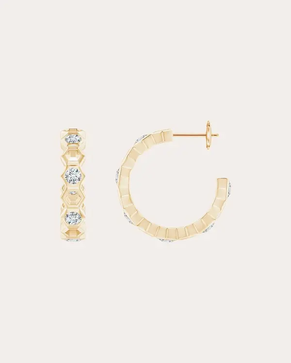 Natori 14k Diamond Hoop Earrings - Gold