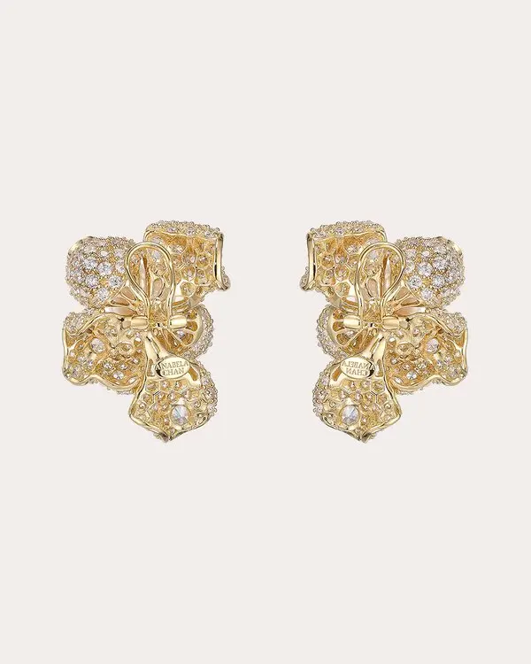 ANABELA CHAN Diamond And Pearl Blossom Stud Earrings - Gold